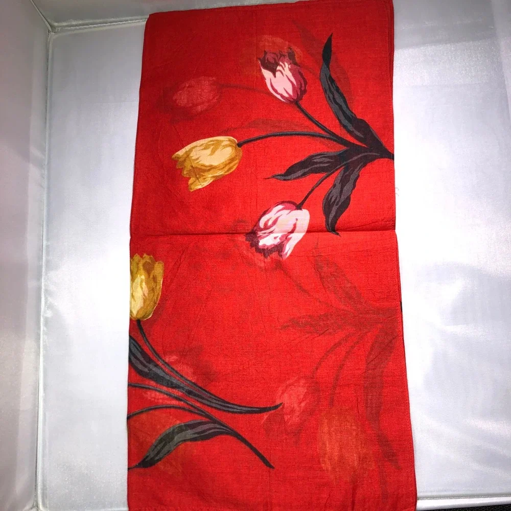 Renoma Paris | Accessories | Renoma Paris Red Tulip Floral Handkerchief ...